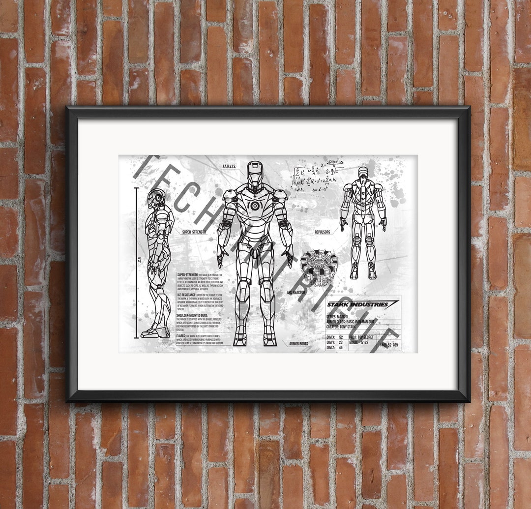 Iron Man Blueprint Art Print: Tony Stark Stats (digital Download) - Etsy
