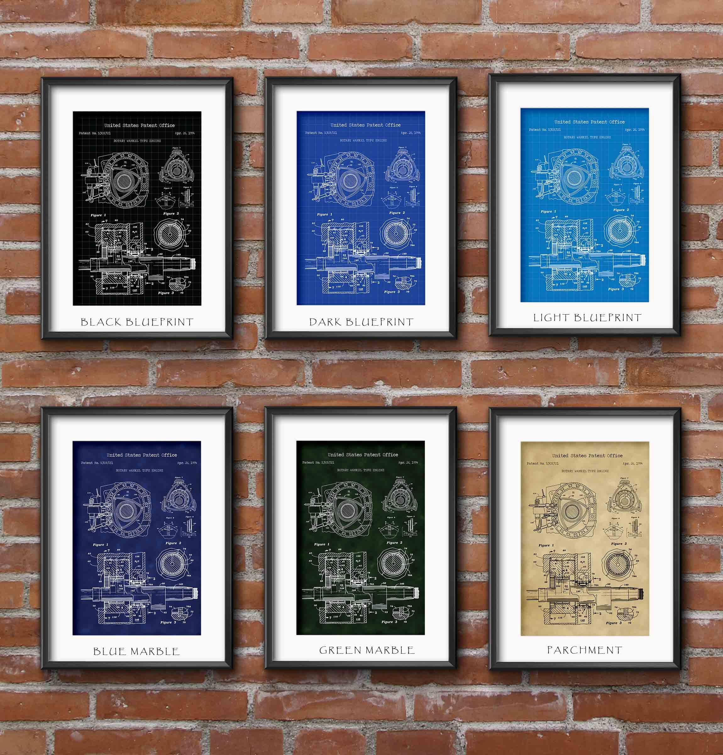 Rotary Wankel Type Engine Patent Art Drawing Image Engineer | Etsy