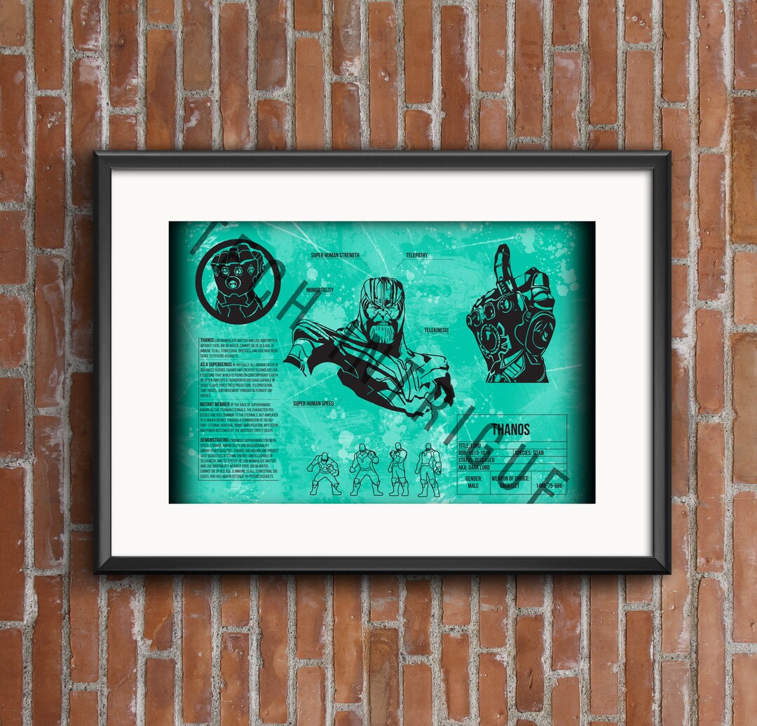 Thanos Stats Art Print: Avengers Endgame Decor (digital Download) - Etsy