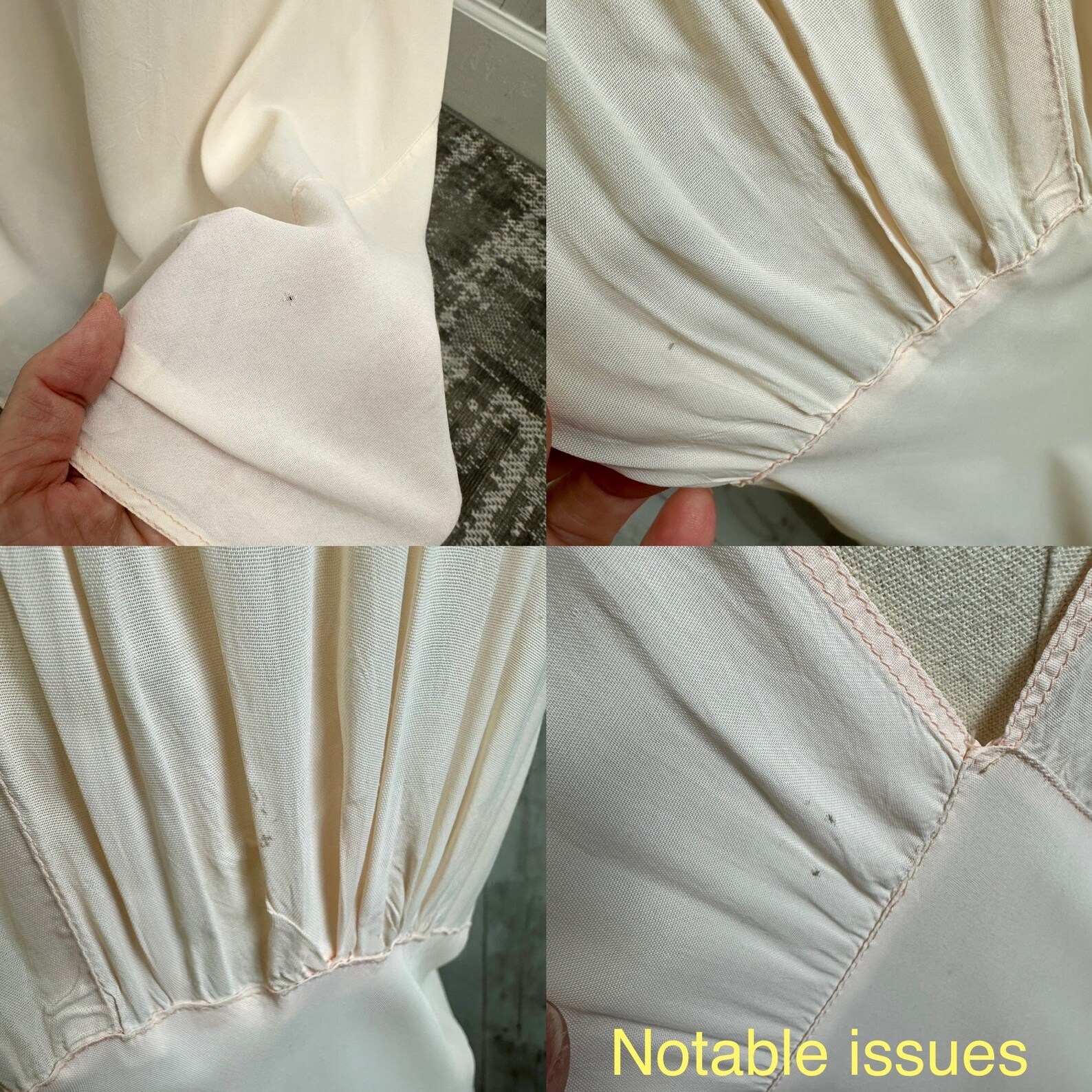 1930s Antique Nightgown / Lingerie Pale Pink Bias Cut Lace Neckline ...
