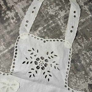 1900s Authentic Victorian / Edwardian Pinafore Apron~crisp White Cotton ...