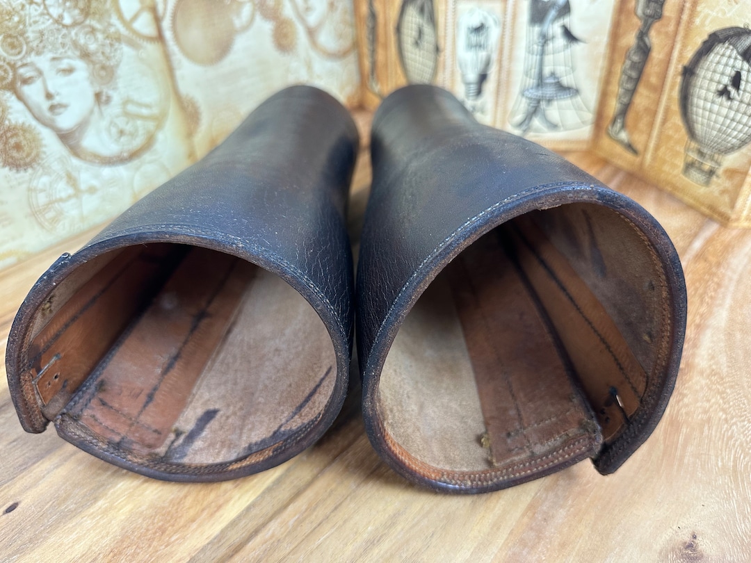 1910s Edwardian Leather Riding Gaiters-antique Motorcycle - Etsy