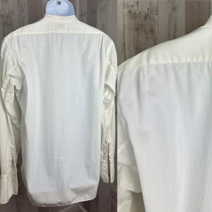1910s Edwardian Dress Shirt Crisp Cotton White Negligee Shirt~antique ...