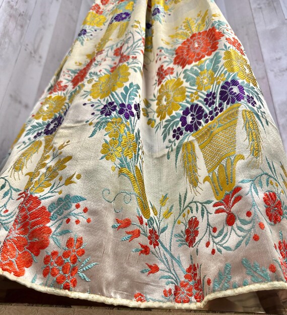 1890s Antique SKIRT - Antique Victorian Rainbow Silk … - Gem