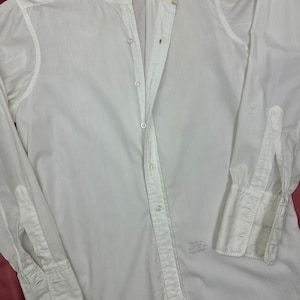 1910s Edwardian Dress Shirt Crisp Cotton White Negligee Shirt~antique ...