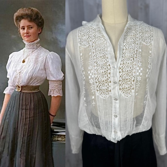 1900s Edwardian Lace Blouse - Gem 1900s Edwardian Lace Blouse - Gem