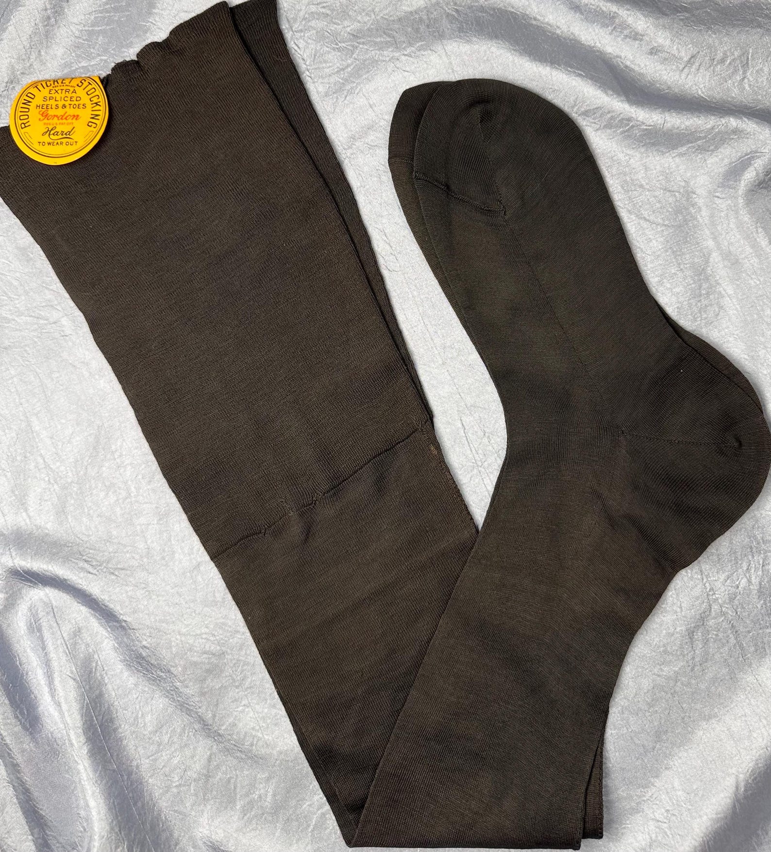 1910s NOS Pair Edwardian Stockings ~ Deadstock Antique Black/brown ...