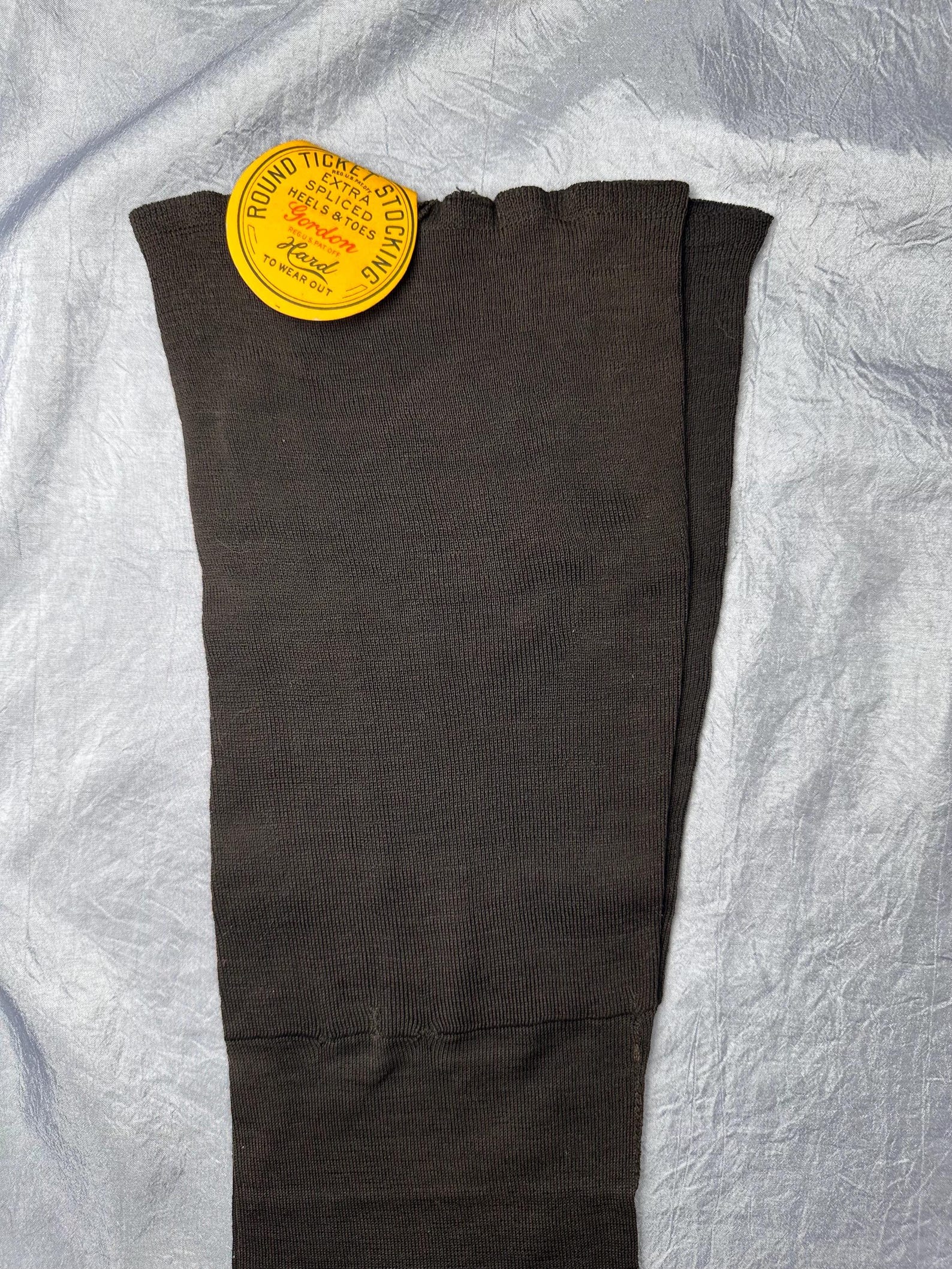 1910s NOS Pair Edwardian Stockings ~ Deadstock Antique Black/brown ...