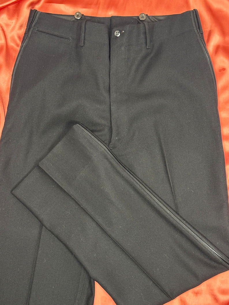 1910s Edwardian Antique Trousers-black Tuxedo Stripe Formal Pants Mens ...
