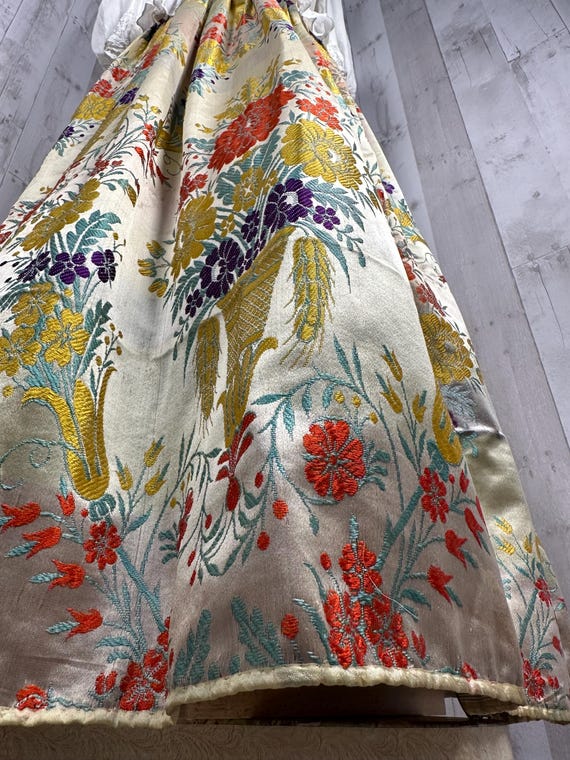 1890s Antique SKIRT - Antique Victorian Rainbow Silk … - Gem