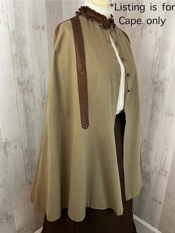 1900s Antique Cape/Cloak EDWARDIAN Wool Caplet Taupe … - Gem