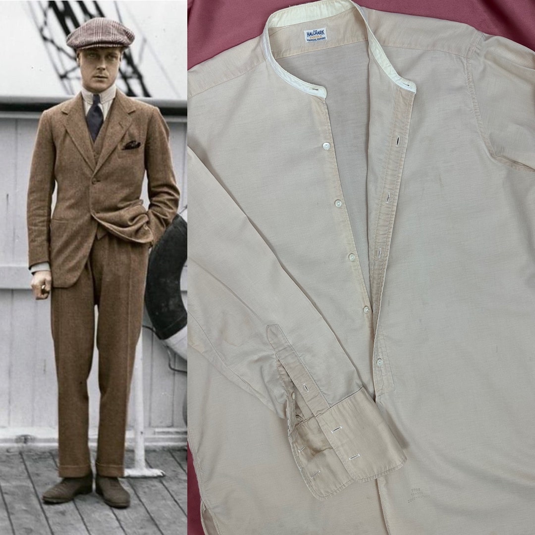 1910s Edwardian Cotton Dress Shirt~antique Egg Shell Button Front 1920s ...