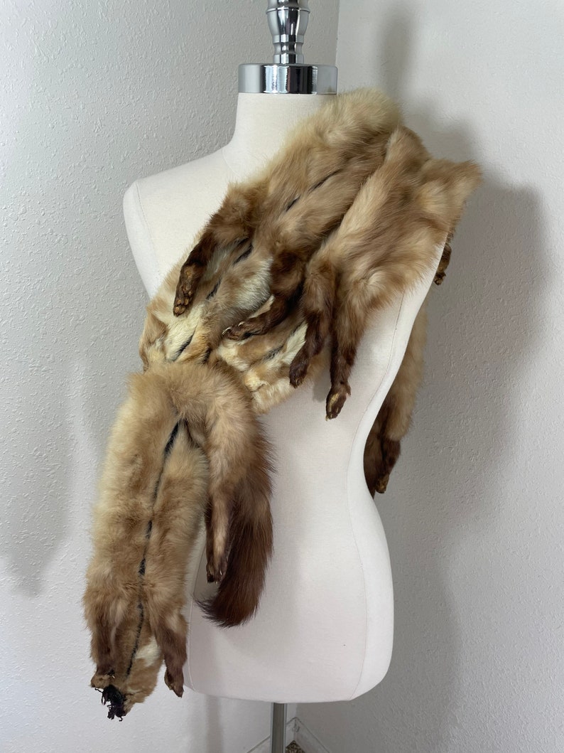 1900s True Victorian Mink Fur Stole Antique Wrap Brown/blonde Double ...