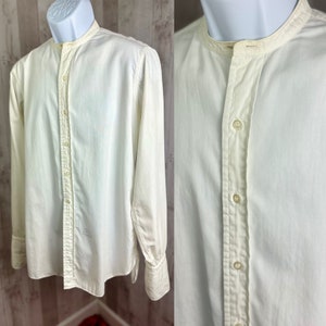 1910s Edwardian Dress Shirt Crisp Cotton White Negligee Shirt~antique ...
