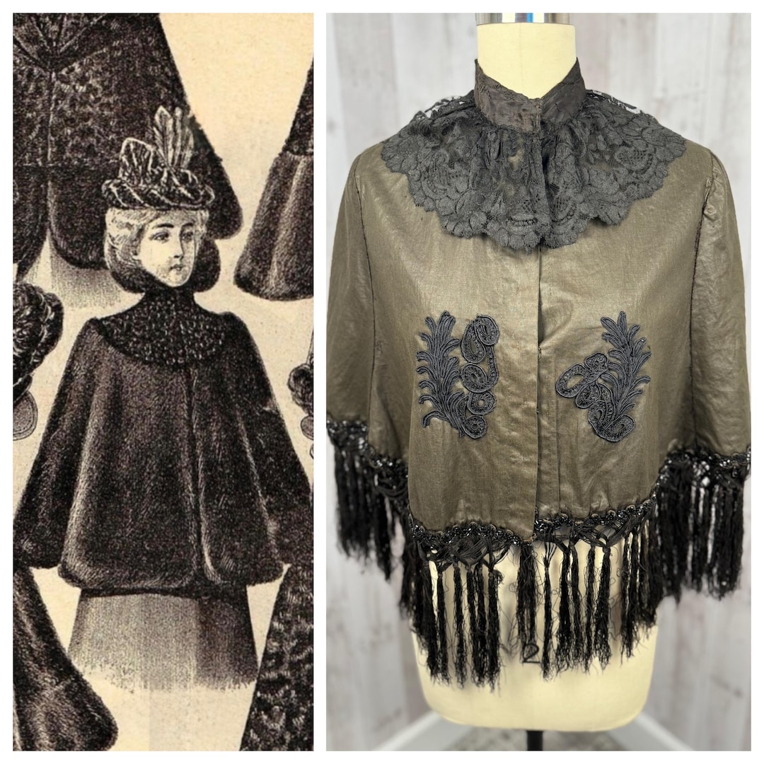 1890s-1900s Shoulder Cape / Caplet / Cloak Antique VICTORIAN Edwardian ...