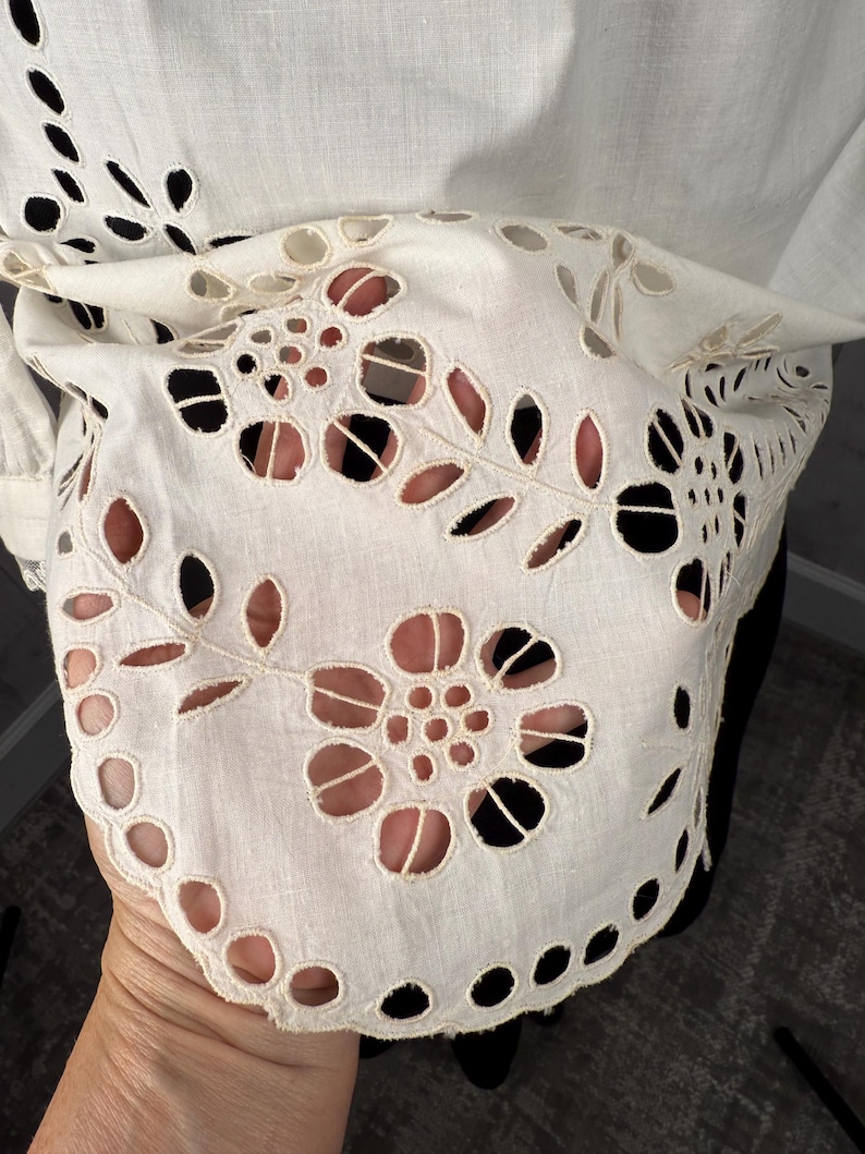 1900s Authentic Victorian / Edwardian Pinafore Apron~crisp White Cotton ...