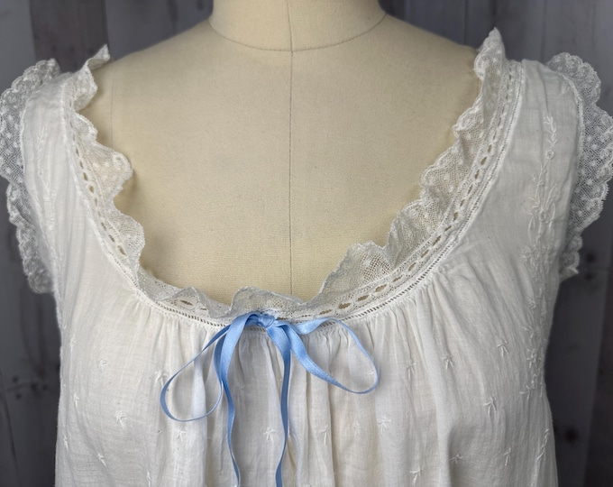 1900s Edwardian/victorian Mini Embroidered Nightgown Chemise Antique ...
