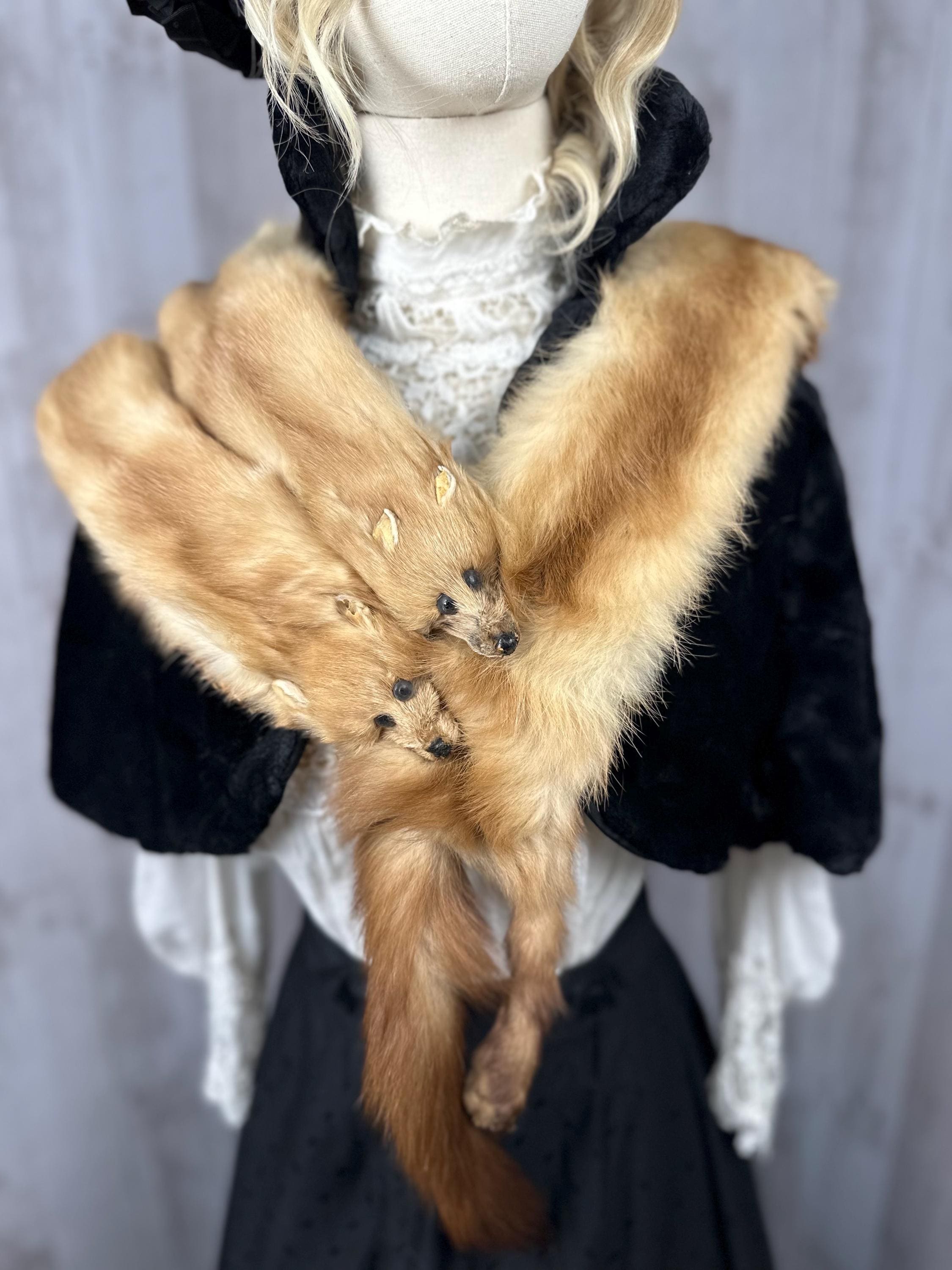 Vintage Brown Fur Stole - Etsy Vintage Brown Fur Stole - Etsy