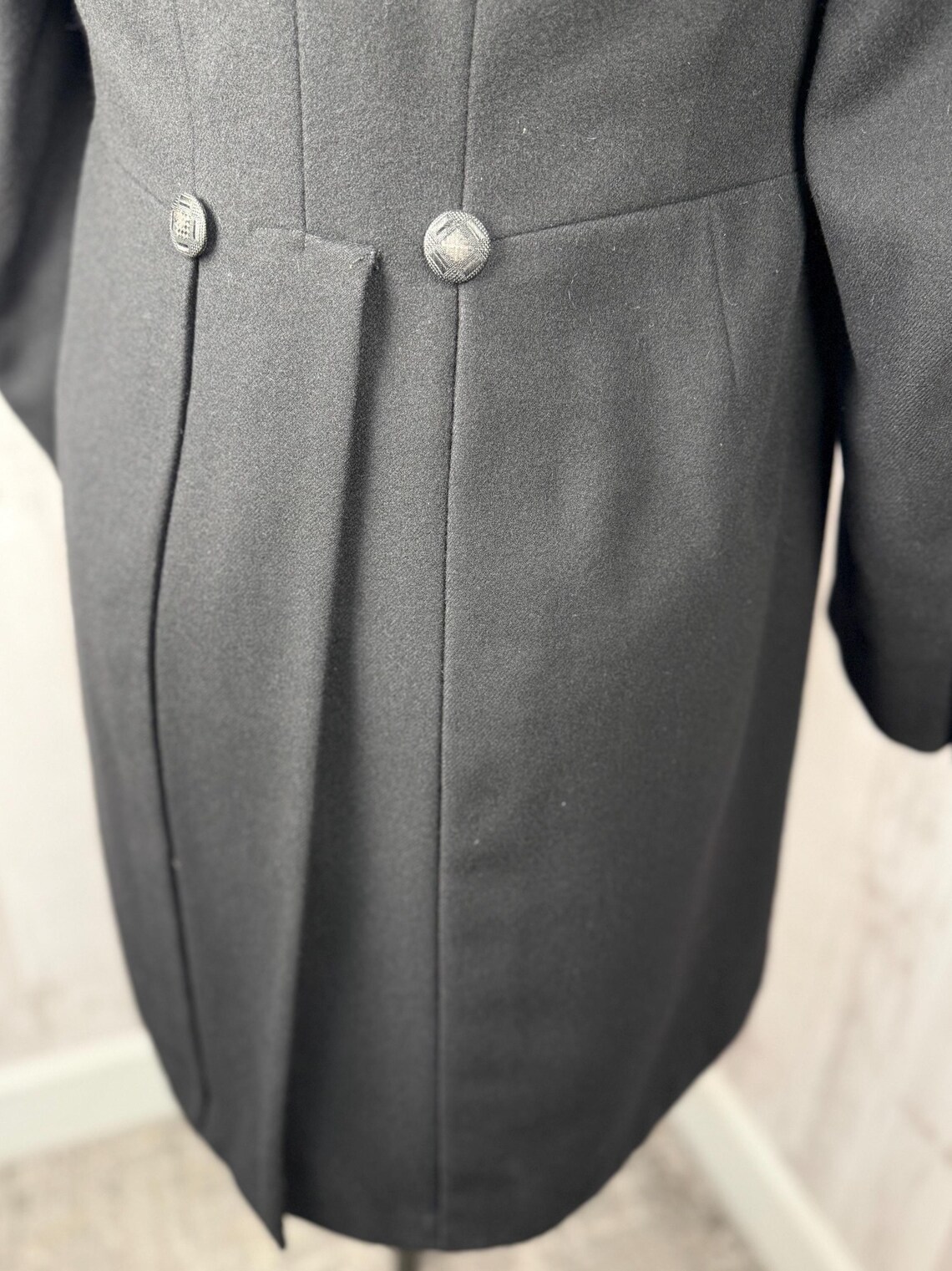 1900s Antique Cutaway Morning Coat Tails Black Wool Button up Unisex 40 ...