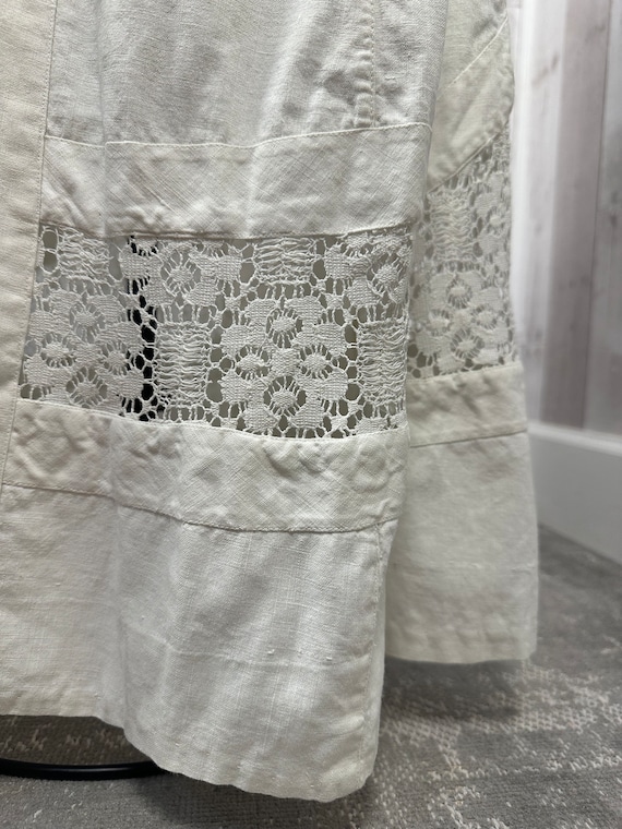 1900s Authentic Victorian / Edwardian White Linen Ful… - Gem