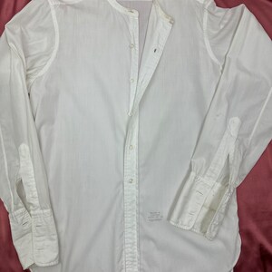 1910s Edwardian Dress Shirt Crisp Cotton White Negligee Shirt~antique ...