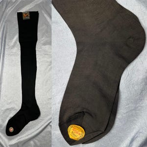 1910s NOS Pair Edwardian Stockings ~ Deadstock Antique Black/brown ...