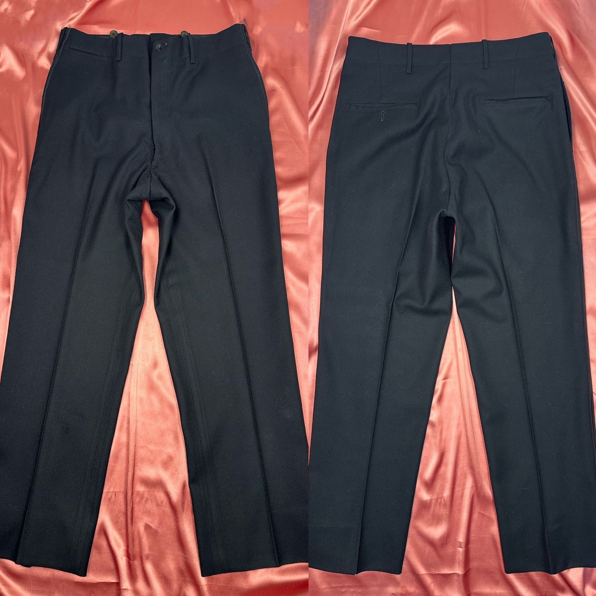 1910s Edwardian Antique Trousers-black Tuxedo Stripe Formal Pants Mens ...