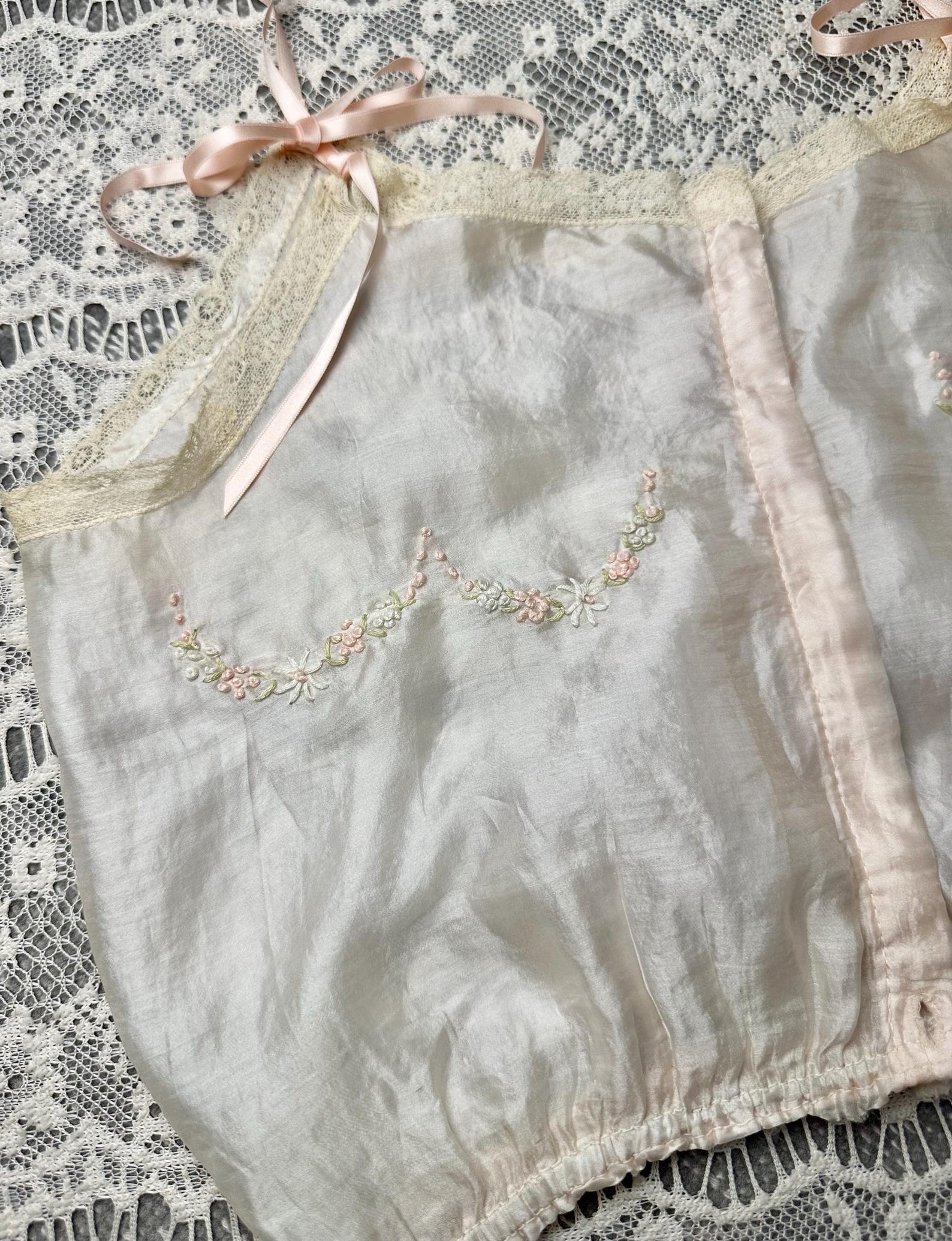 1910s Edwardian Brassiere Pale Pink Cami Top Bra Button Closure Silk ...