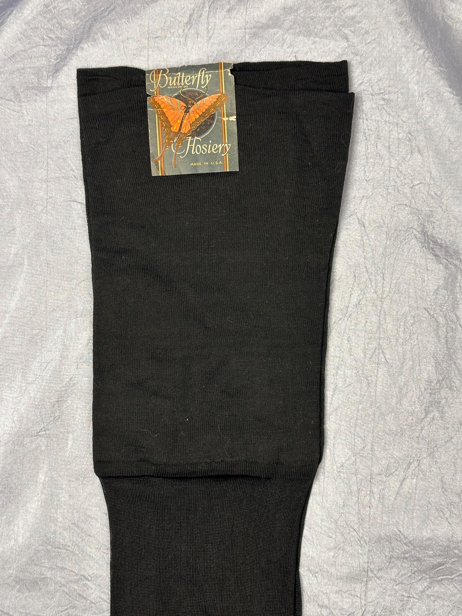 1910s NOS Pair Edwardian Stockings ~ Deadstock Antique Sheer Silk Black ...