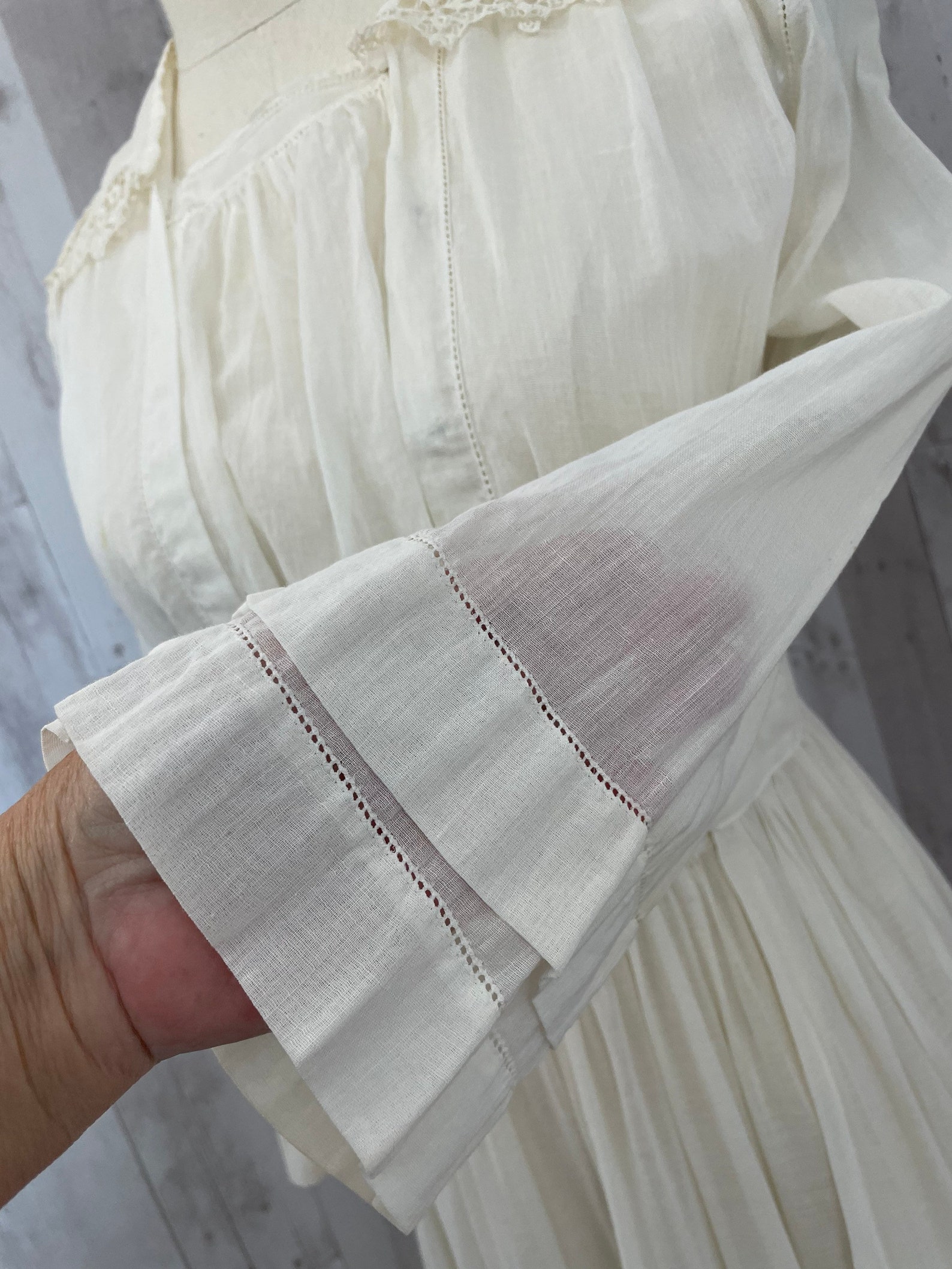 1910s Edwardian Day Dress Antique Ivory Batiste Cotton Jrs/xs - Etsy