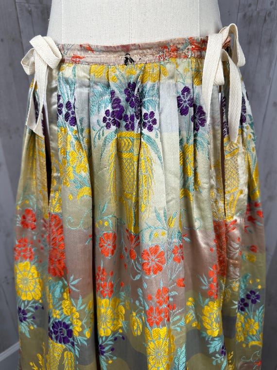 1890s Antique SKIRT - Antique Victorian Rainbow Silk … - Gem