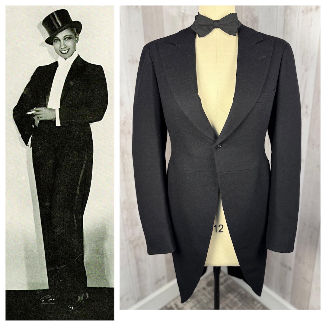 Early 1900s Antique Cutaway Morning Coat Tails Black Wool Button up ...