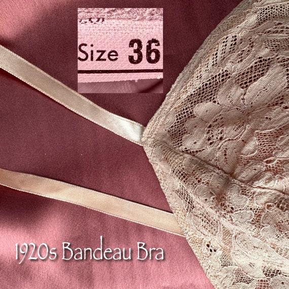 1920s Antique NOS Lace Bra & Satin Panty ~ Apricot Li… - Gem