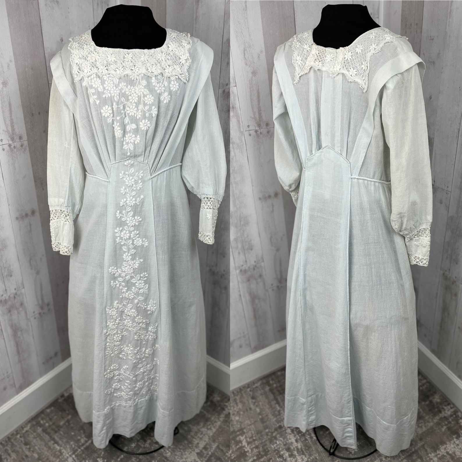 1910s Edwardian Tea Dress Antique Pale Blue Cotton 1900s Small - Etsy