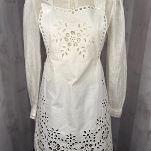 1900s Authentic Victorian / Edwardian Pinafore Apron~crisp White Cotton ...