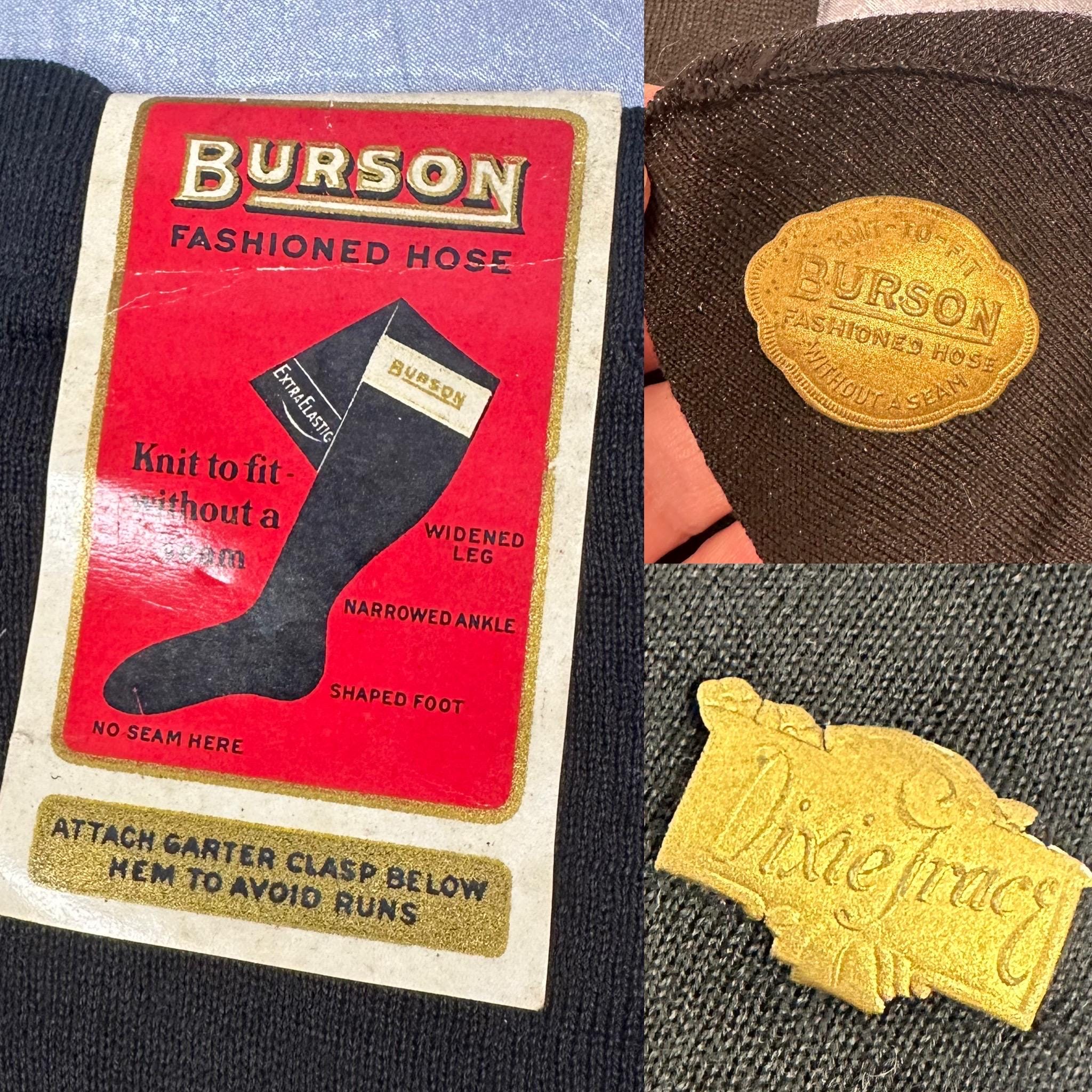 1910s NOS Pair Edwardian Stockings ~ Deadstock Antique Black/brown ...