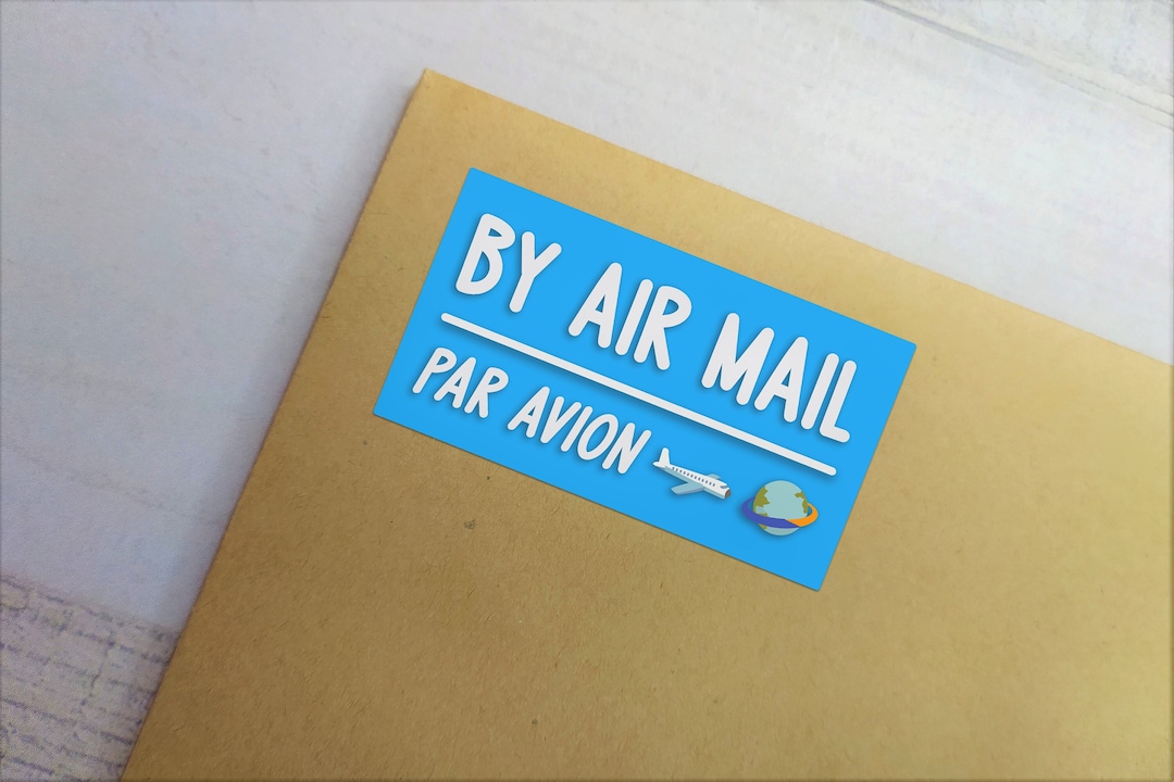 By Air Mail Label, Par Avion Sticker, Blue by Airmail Label ...