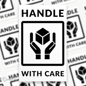 Large Handle With Care Packaging Labels, Business Packaging Stickers ...