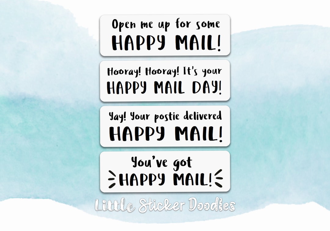Small Happy Mail Stickers, Packaging Labels With You've Got Happy Mail ...