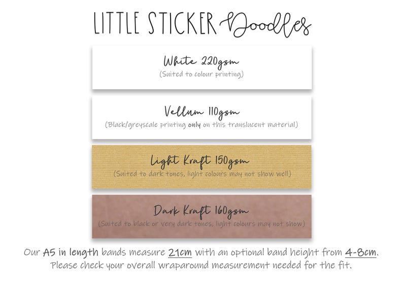 Personalised Kraft Paper Belly Bands: Logo Packaging Sleeve Wraps, A5 ...