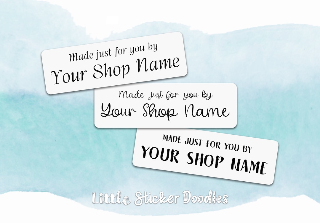 Made Just for You by Your Shop Name Stickers Personalised - Etsy UK