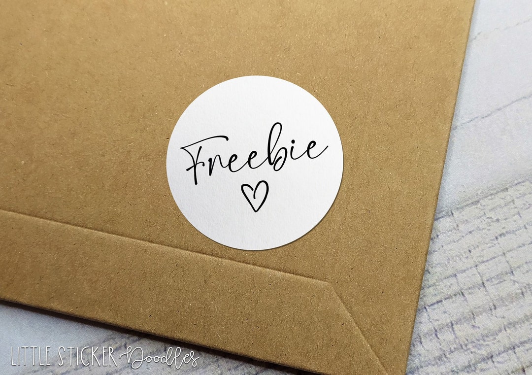Freebie Stickers, Round White Free Item Labels, Customer Freebie Labels ...