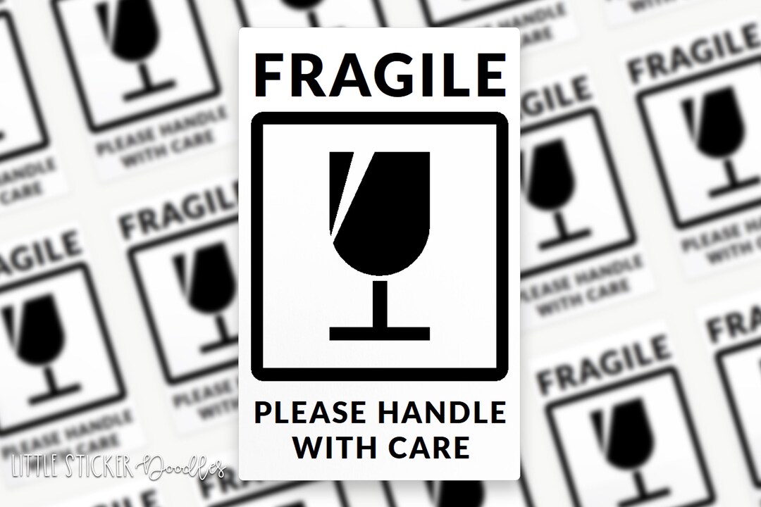 Large Fragile Handle With Care Packaging Labels, Business Packaging ...