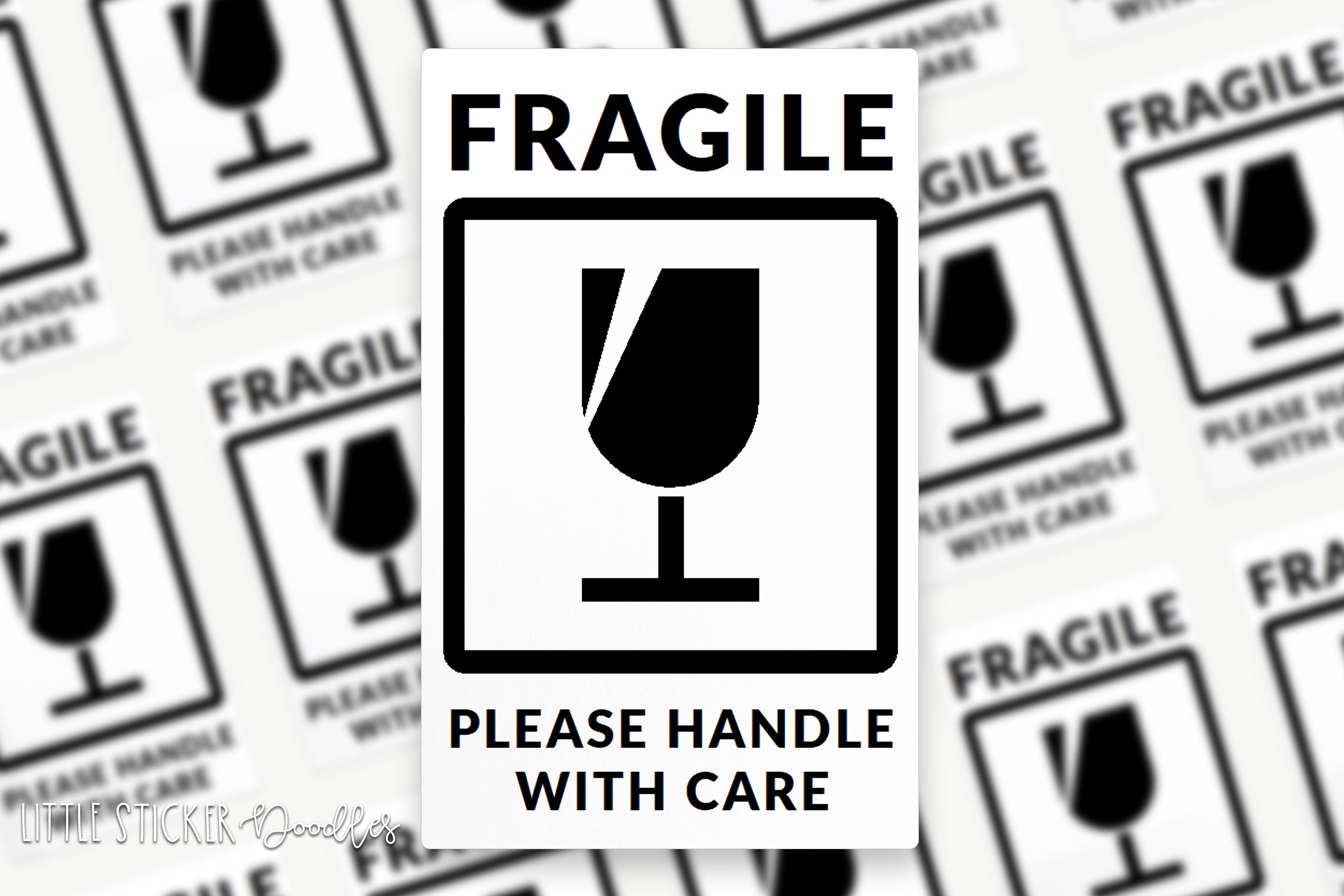 Large Fragile Handle With Care Packaging Labels, Business Packaging ...