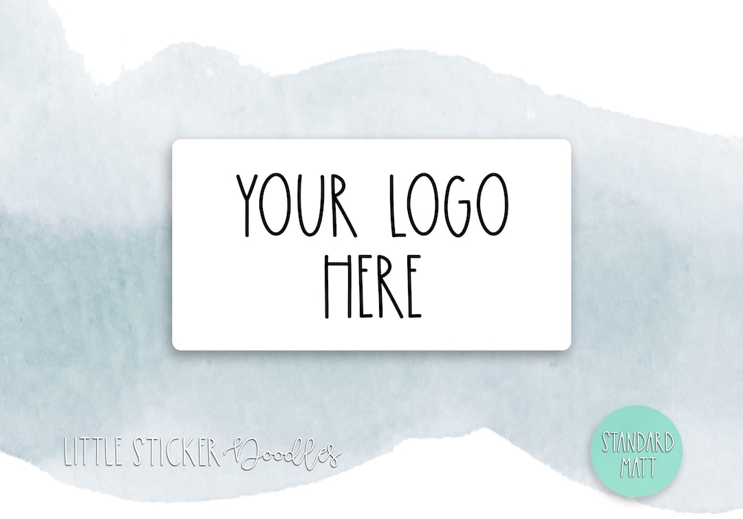 Matt White Rectangular Logo Stickers for Your Business, Your Image ...