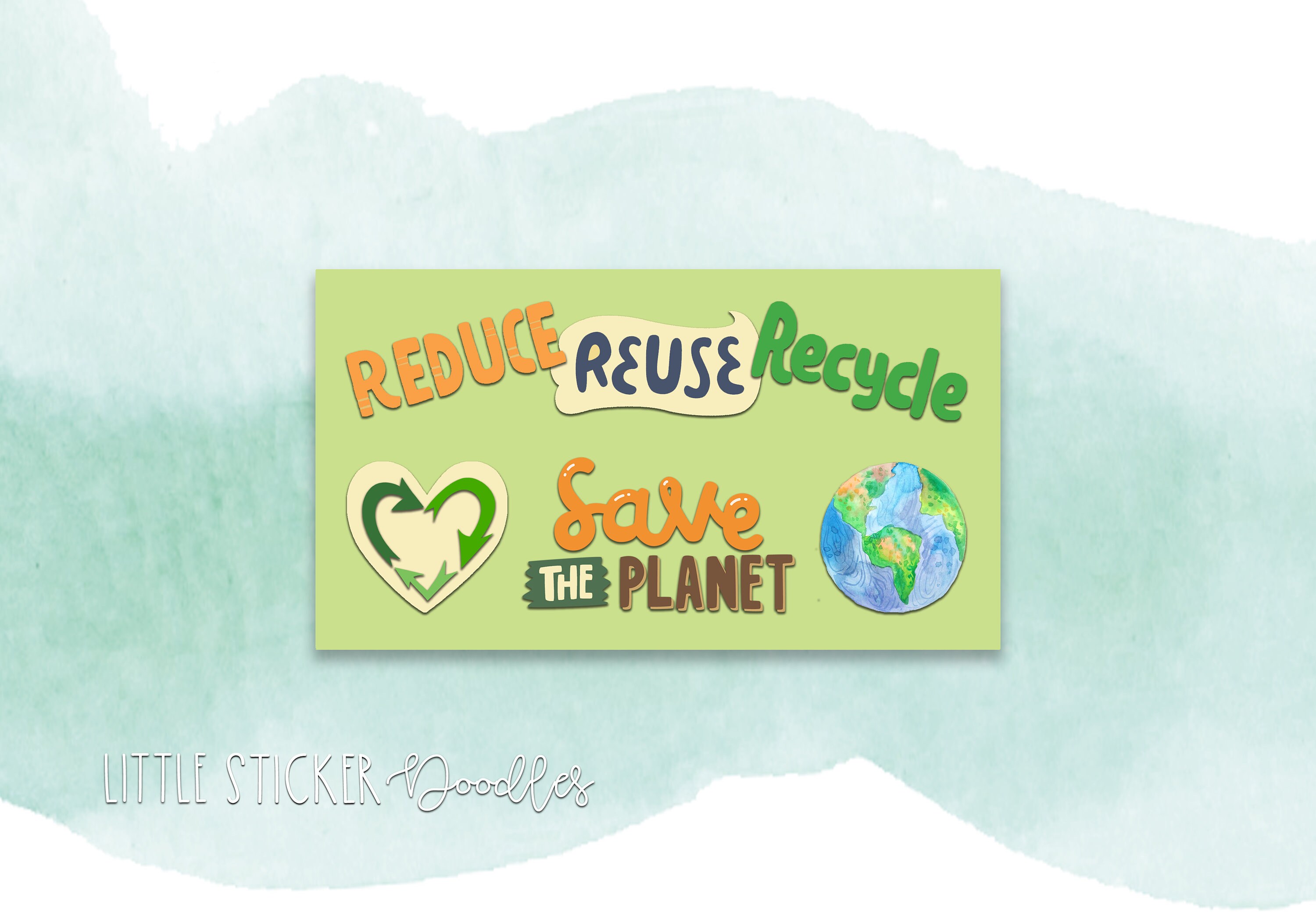 Eco-friendly Reduce Reuse Recycle Stickers Save the Planet - Etsy