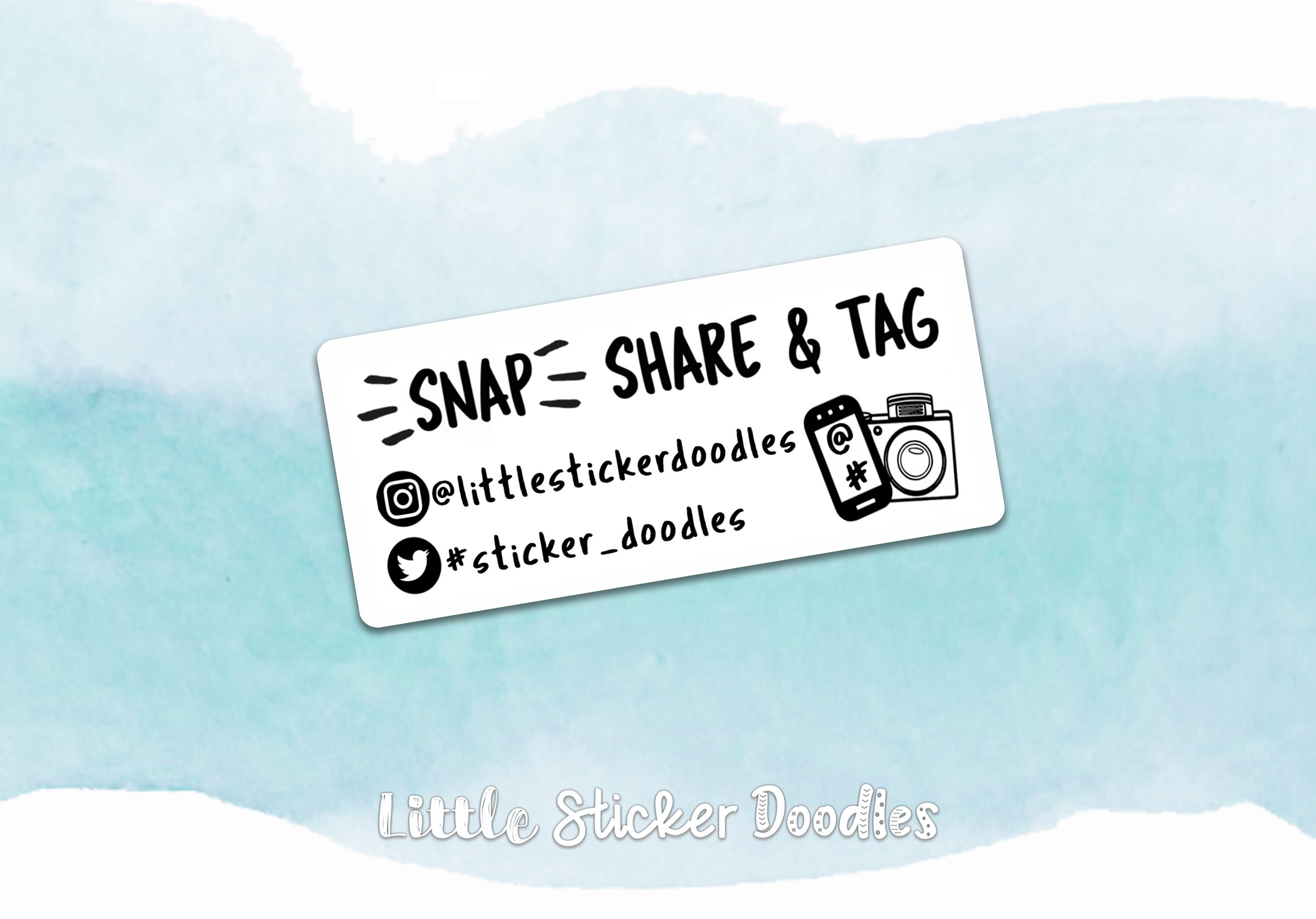 Snap Share & Tag Social Media Stickers Custom Stickers Tag - Etsy UK