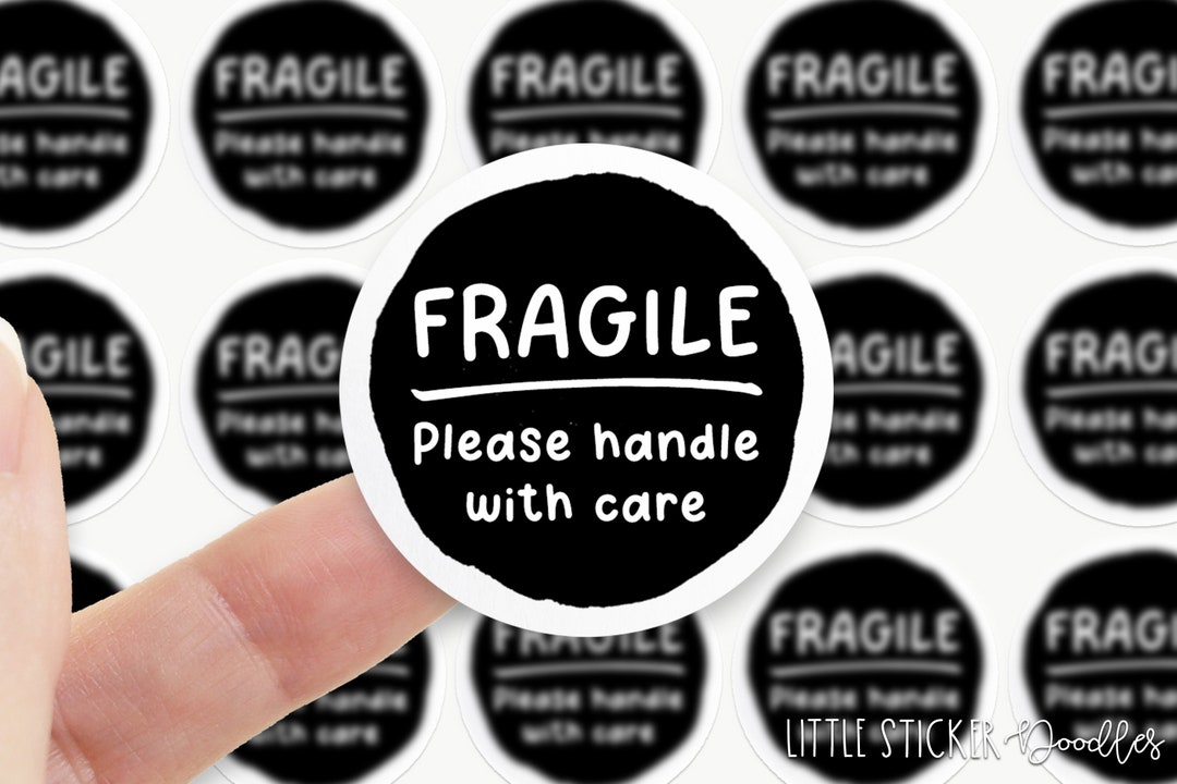 Fragile Handle With Care Stickers, Round Fragile Labels, Postage Labels ...
