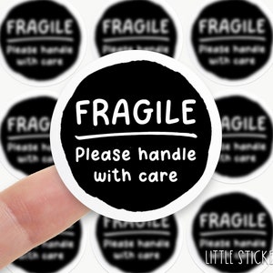 Fragile Handle With Care Stickers, Round Fragile Labels, Postage Labels ...