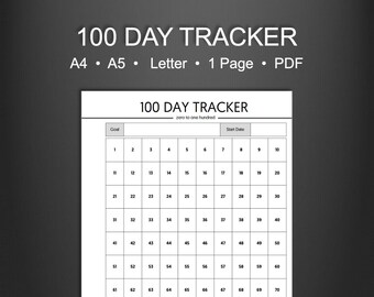 100 Days Habit Tracker Four Fun Printable Pages - Etsy